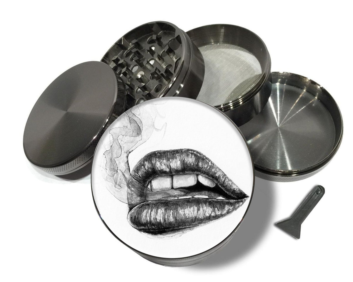 Lips Pencil Drawing Spice Grinder — Buy Herb Grinders